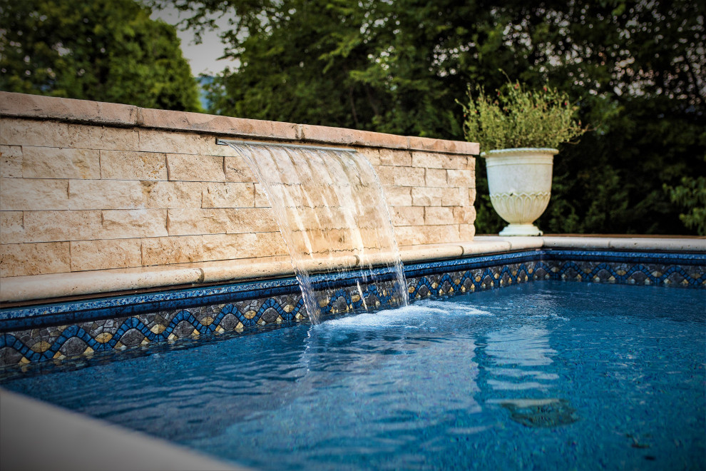 Chattanooga, Cocktail Pool and Travertine Patio - Traditional ...