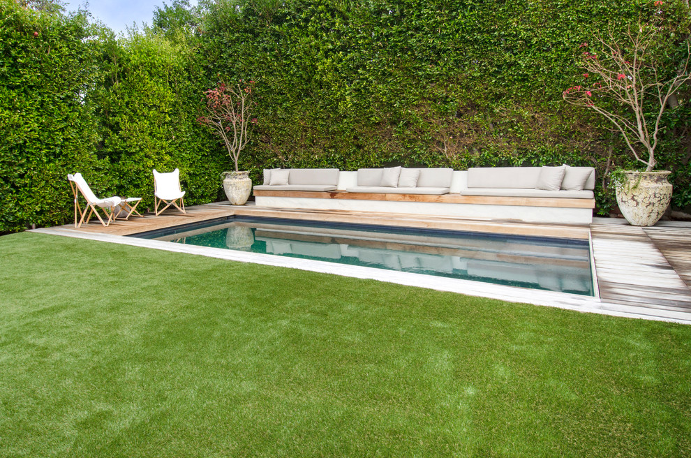 Christopher Gavigan & Jessica Capshaw's Backyard - Beach Style - Pool ...