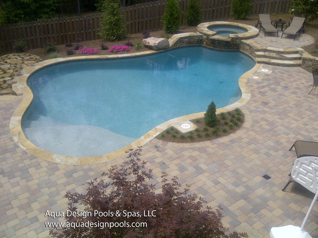 Classic Pool with Raised Spa - Traditional - Pool - Atlanta - by Aqua ...