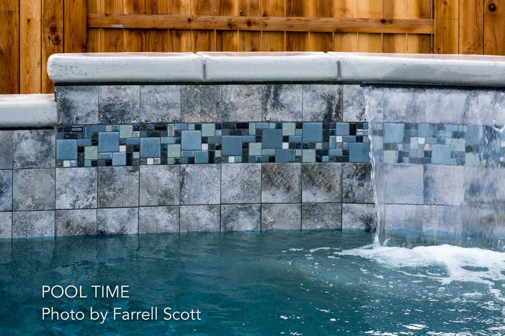 Classic Pool with Sheer Decent Water Feature - Modern - Pool ...