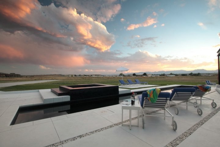 Classy, Modern Lap Pool & All Tile Raised Spa - Modern - Pool - Denver ...