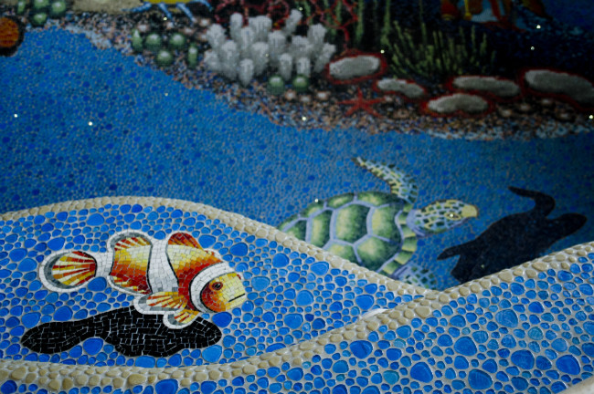 Closer look at pool tile work - Tropical - Pool - Calgary - by Master ...