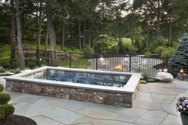 Coastal Maine Backyard Renovation with Plunge Pool and Gas Fire Pit ...