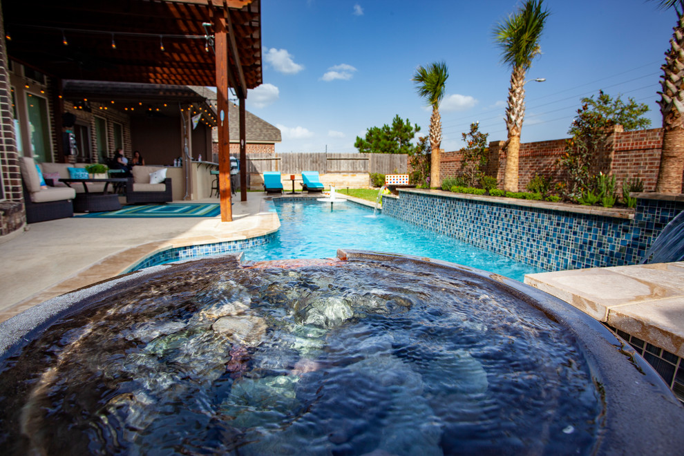 Cocktail Pool- Cypress, TX - Tropical - Pool - Houston - by Richard's Total Backyard Solutions ...
