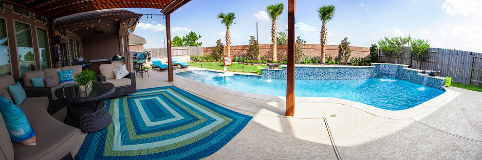 Cocktail Pool- Cypress, TX - Tropical - Pool - Houston - by Richard's Total Backyard Solutions ...