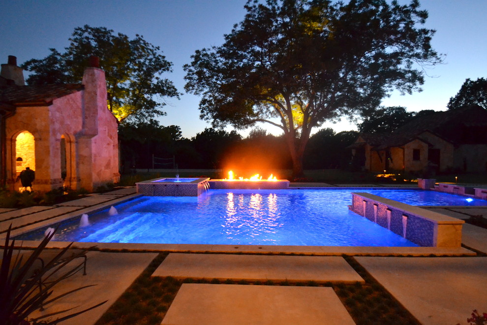 Colleyville Fire and Water - Contemporary - Pool - Dallas - by Mike ...