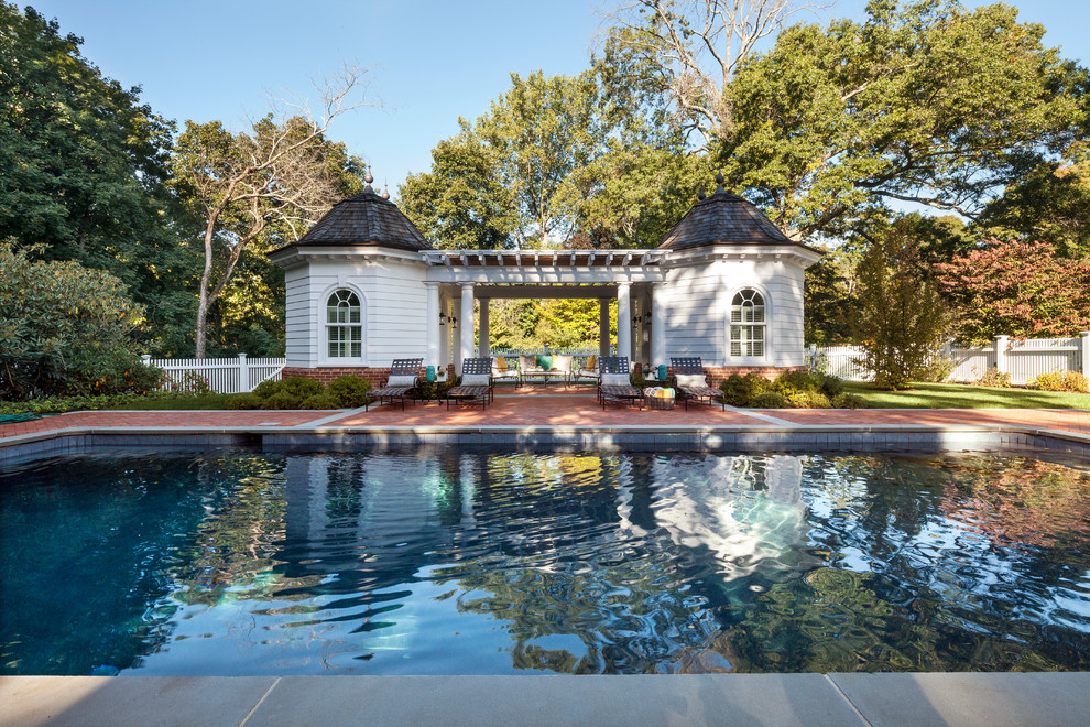Colonial Revival Pool House - Traditional - Pool - New York - by ...