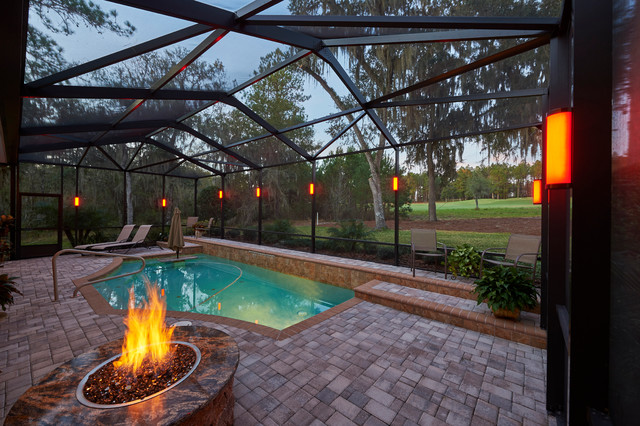 Color Changing LED Sconce Lights for Pool Enclosures - Contemporary ...