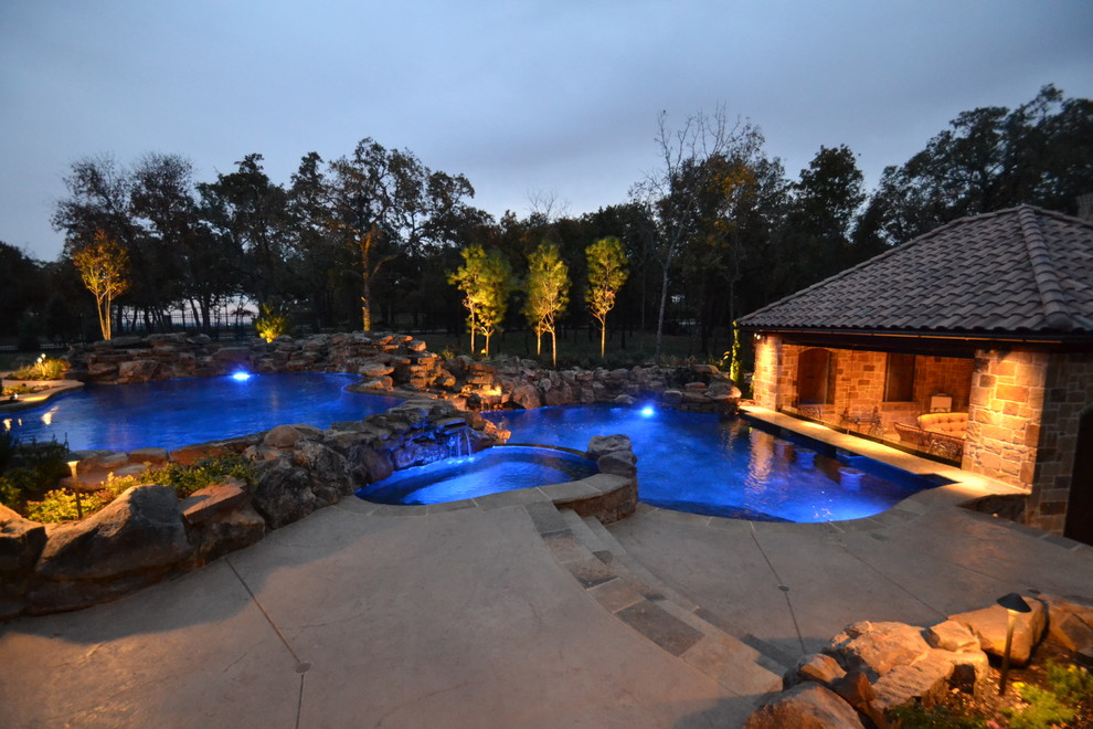 Colorado Inspired Dual Pool Vanishing Edge - Rustic - Pool - Dallas ...