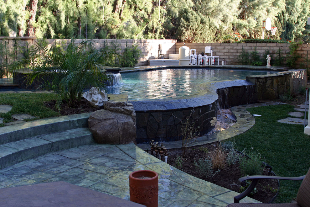 Colored Concrete - Pool Area - Tropical - Pool - Los Angeles - by ...