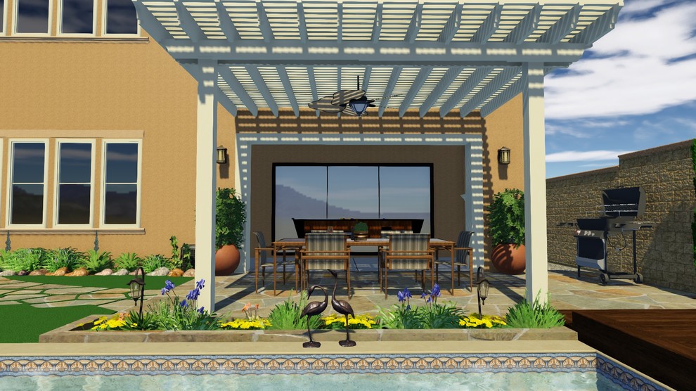 Complete Outdoor Fun Transformation | Lap Pool & Fire Pit - Traditional ...