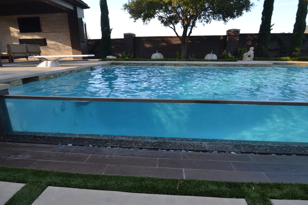Completely Contemporary Pool Environment - Contemporary - Pool - Dallas ...