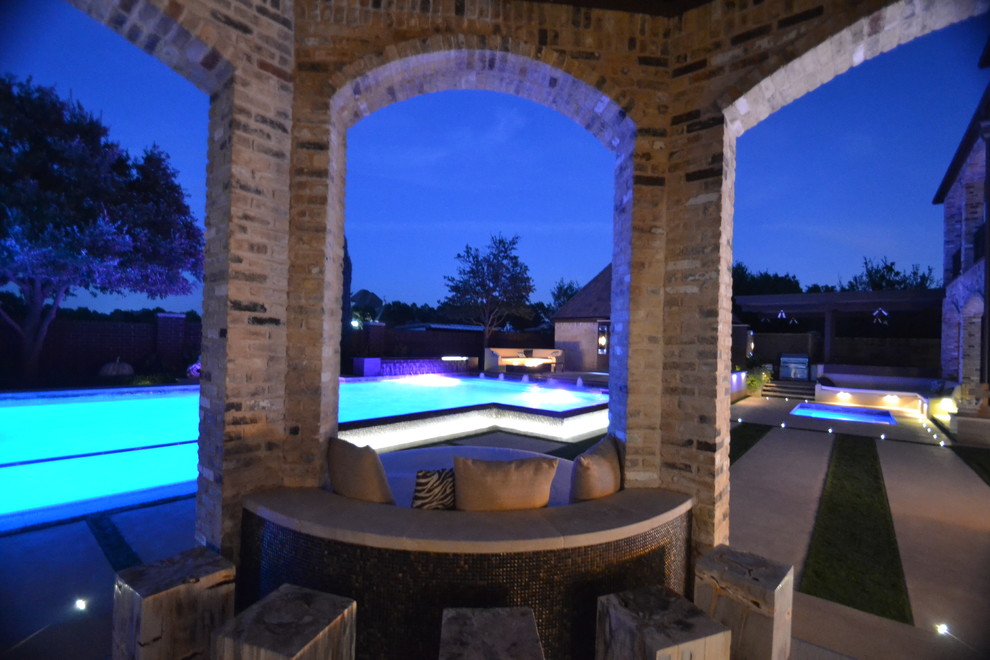 Completely Contemporary Pool Environment - Contemporary - Pool - Dallas ...