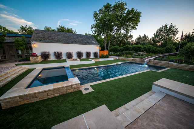 Contemporary Pool with Synthetic Grass Deck - Contemporary - Pool ...