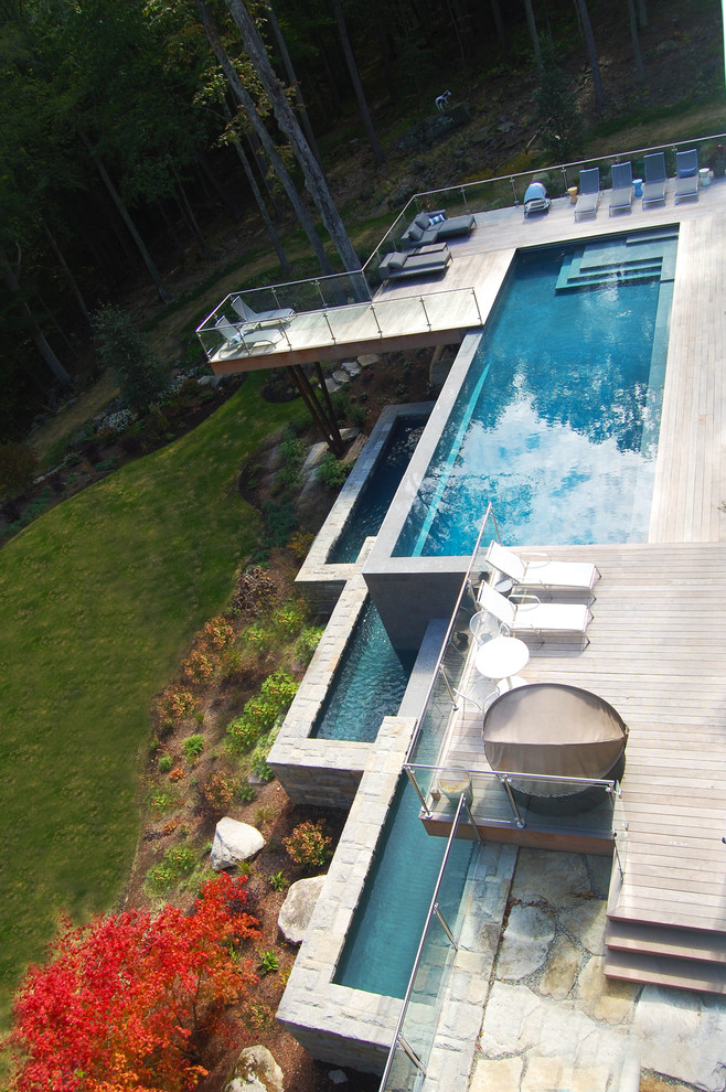 contemporary two sided vanishing edge pool + catch pools - Contemporary ...