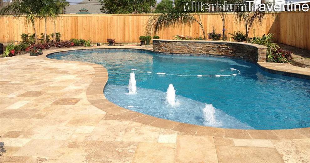 Country Classic Travertine Pavers - Traditional - Pool - Austin - by ...