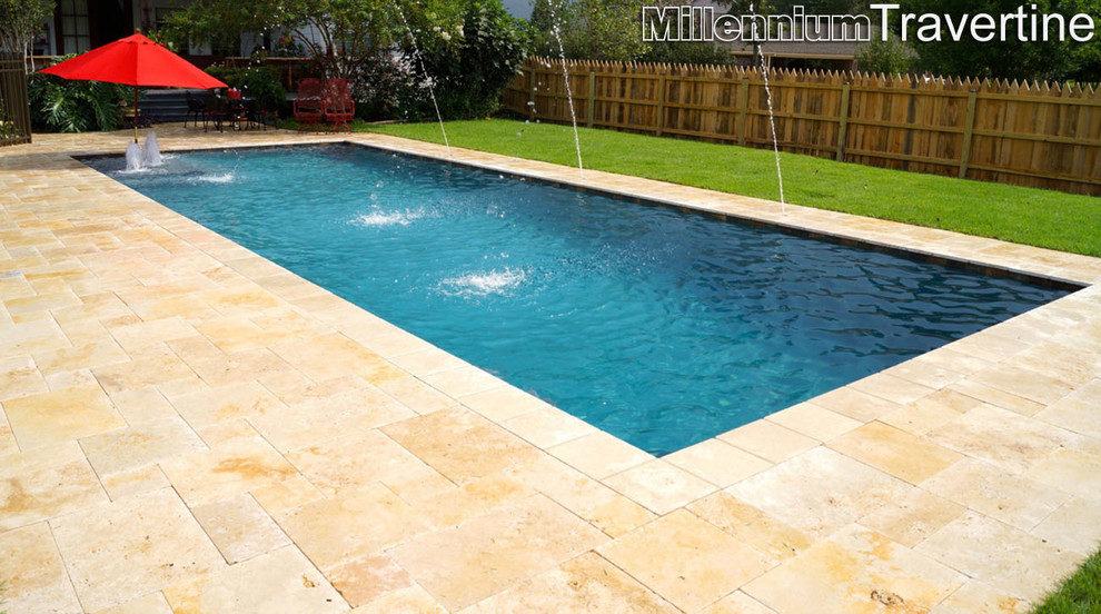 Country Classic Travertine Pavers - Traditional - Pool - Austin - by ...