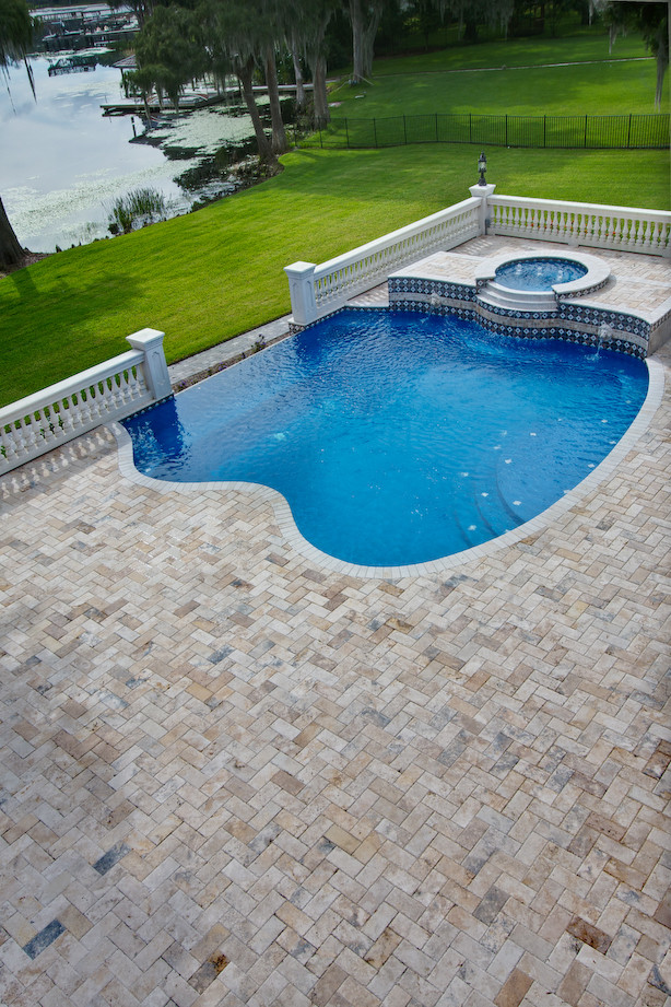 Country Classic Travertine Pavers - Traditional - Pool - Other - by ...