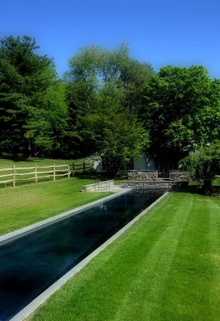 COUNTRY: simple rectangular swimming pool + grass surround ...