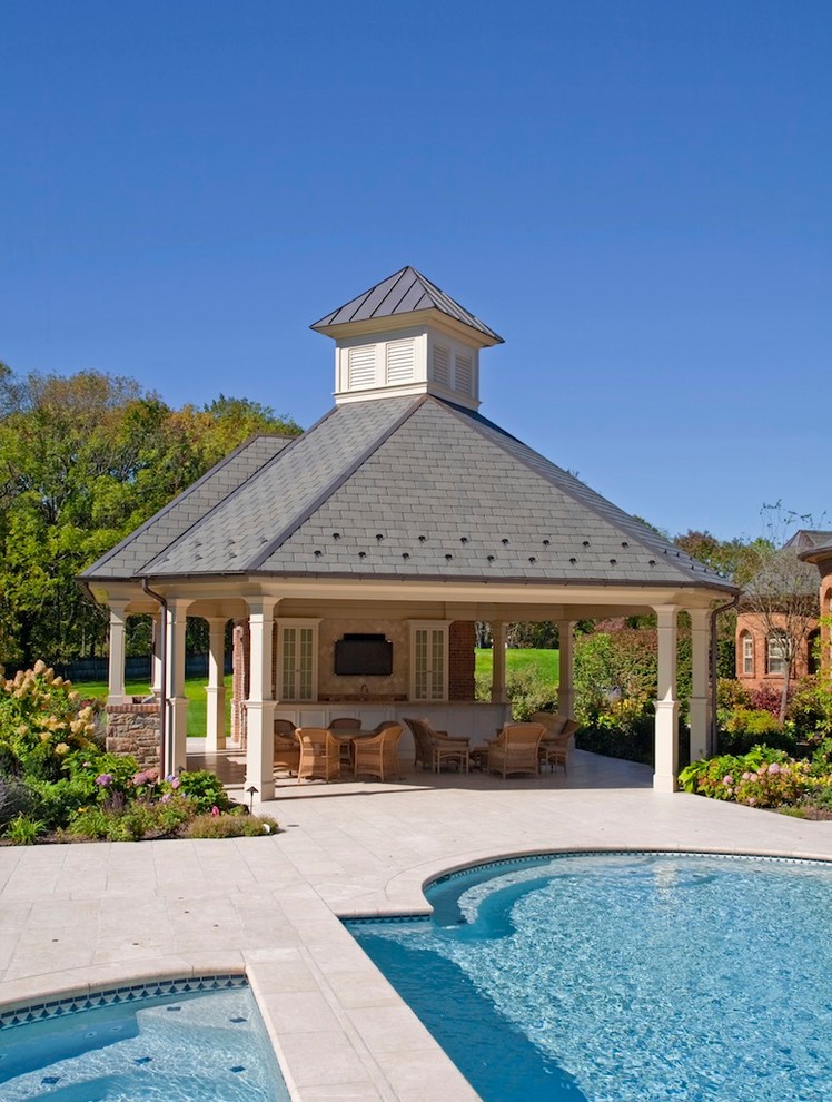 Covered Pool Veranda and Interior Renovations - Traditional - Pool ...