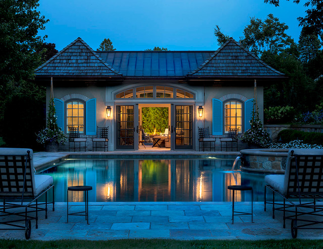 Cozy Pool House - Transitional - Pool - Detroit - by Joseph Mosey ...
