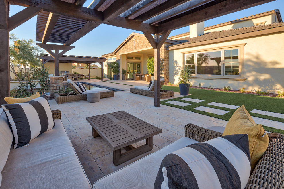 Custom Home in Belmont Model Park in Gilbert - Contemporary - Patio ...