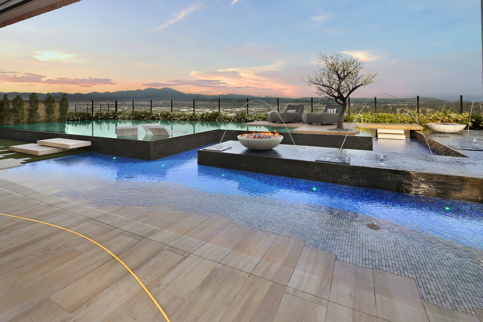 Custom Infinity Pool & Spa - Modern - Pool - Orange County - by ...