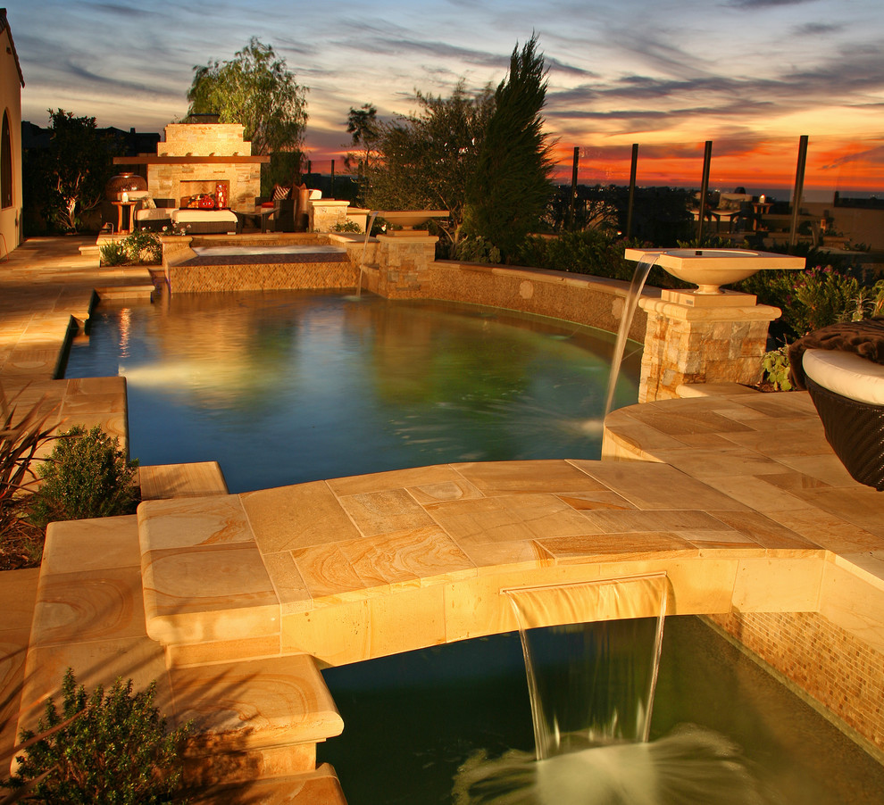 Custom Irvine Swimming Pool and Landscaping - Traditional - Pool ...