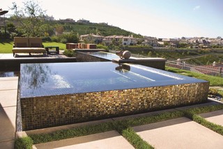 Custom Jimmy Reed Spa Graced with Oceanside Glasstile - Modern - Pool ...