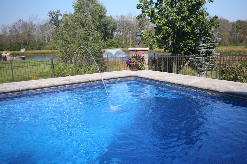 Custom Lazy L Steel Pool - Pool - Chicago - by Aqua Pools, Inc. | Houzz