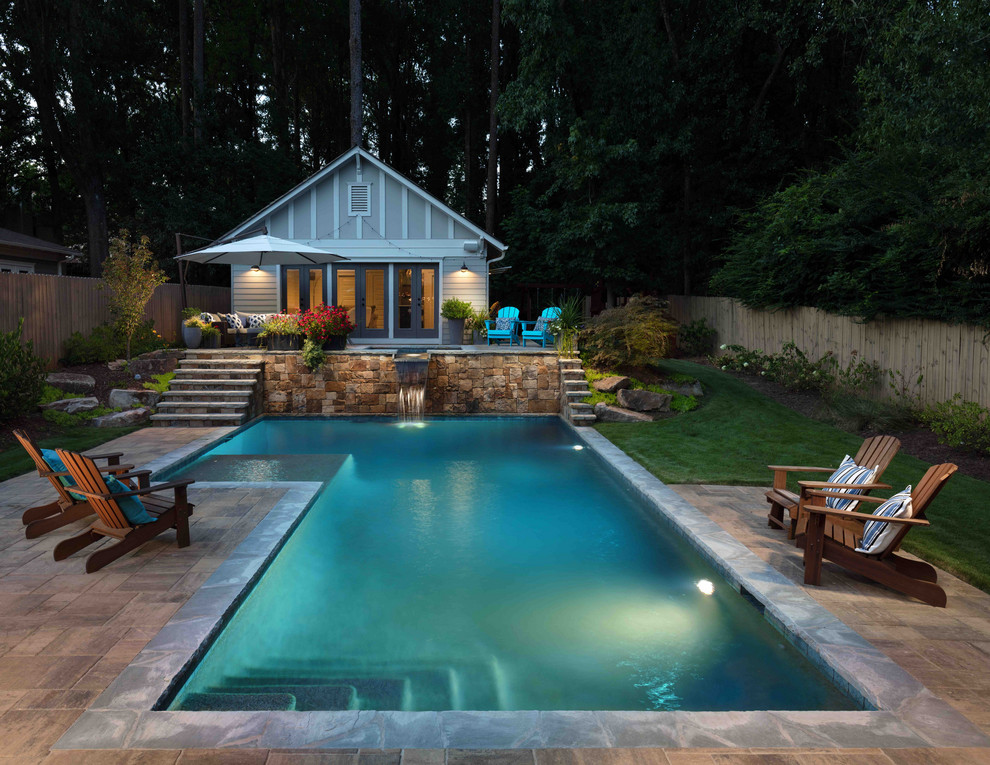 Custom Pool & Outdoor Living Space-Decatur - Transitional - Pool ...