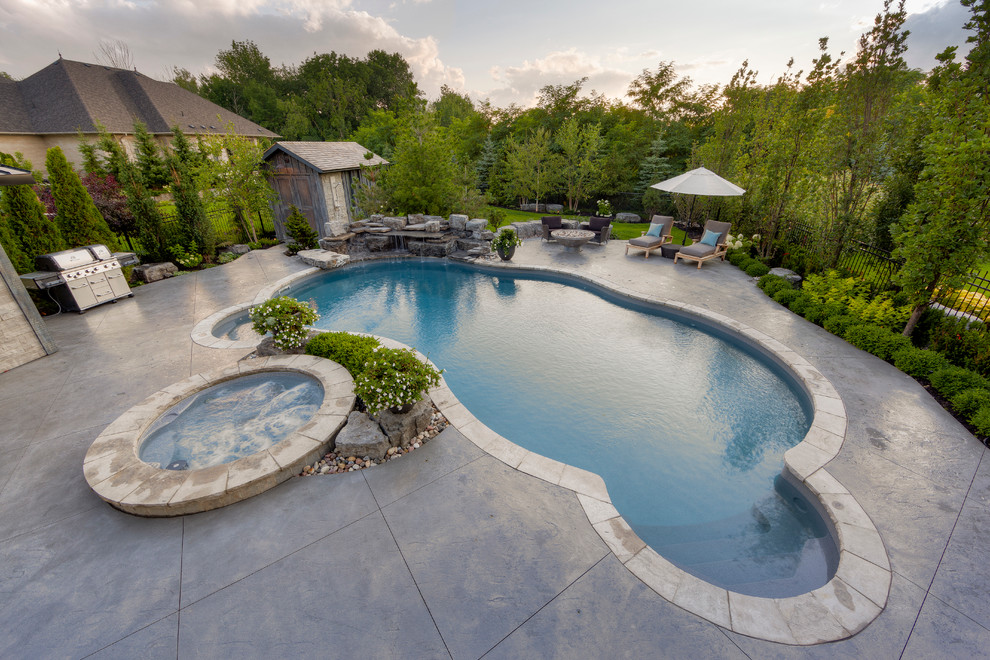 Custom Pool and Spa - Whitby - Rustic - Pool - Toronto - by Solda Pools ...