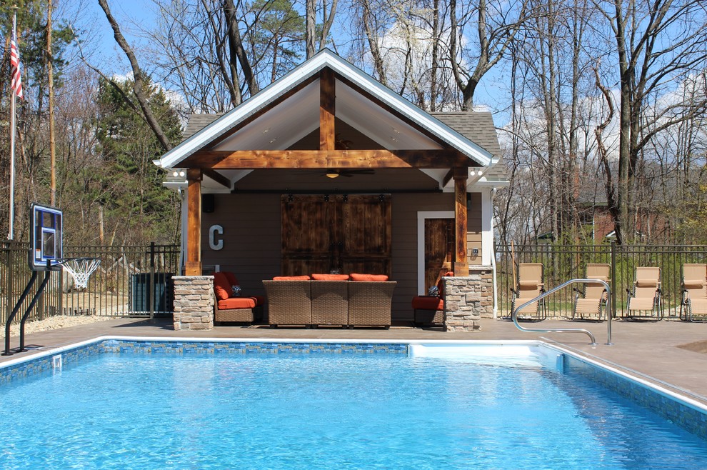 Custom Pool-house and Pool - Craftsman - Pool - Cleveland - by ...