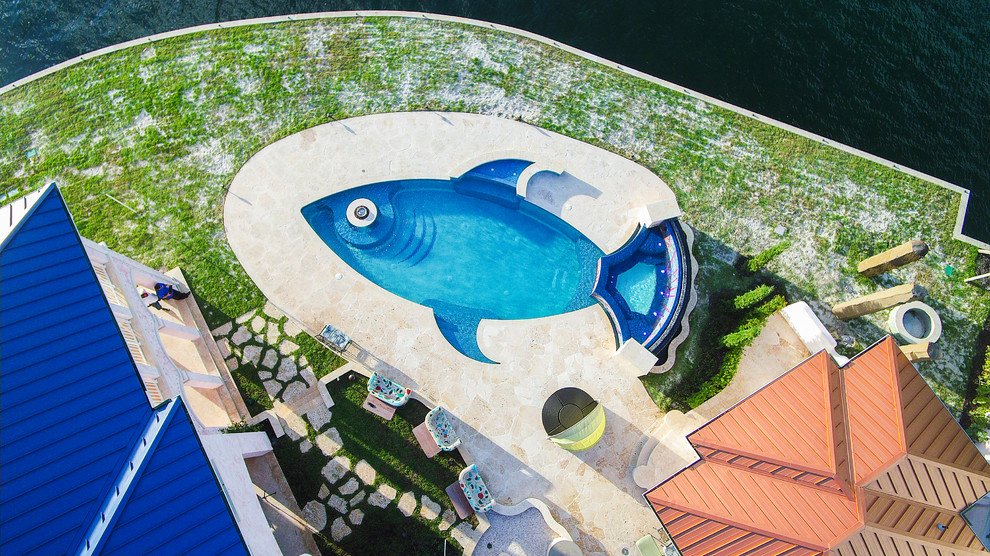 Custom Pool Shaped Like a Fish in Boca Raton, Florida - Pool - Miami ...