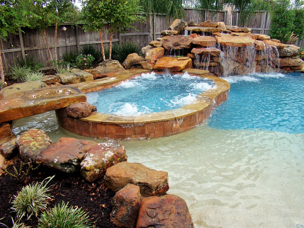 Custom Pool Waterfalls - Modern - Pool - Houston - by Signature Pools ...