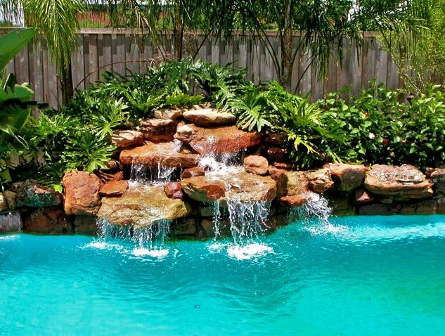Custom Pool Waterfalls - Modern - Pool - Houston - by Signature Pools ...