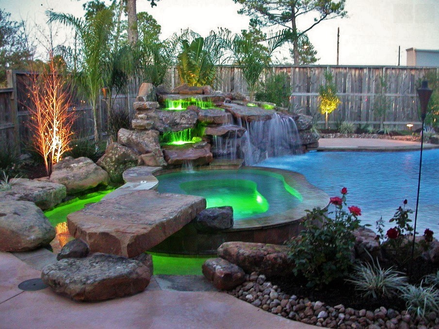 Custom Pool Waterfalls - Modern - Pool - Houston - by Signature Pools ...