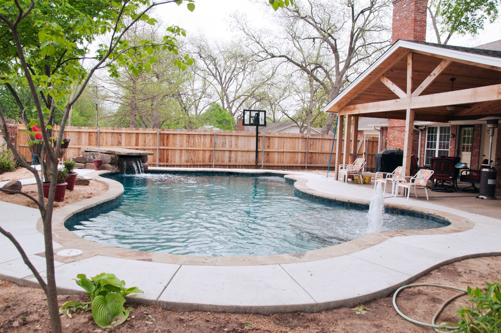 Custom Pool with Combination Rock Waterfall/Jump Boulder - Rustic ...