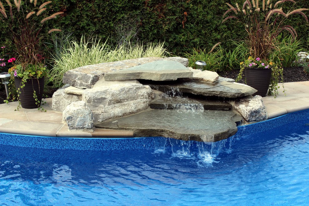 Custom Pool with Diving Rock - Traditional - Swimming Pool & Hot Tub ...