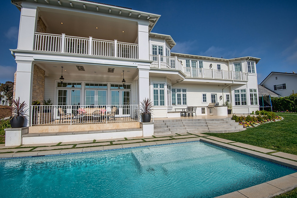 Custom Traditional Coastal Colonial Home - Traditional - Pool - Los ...