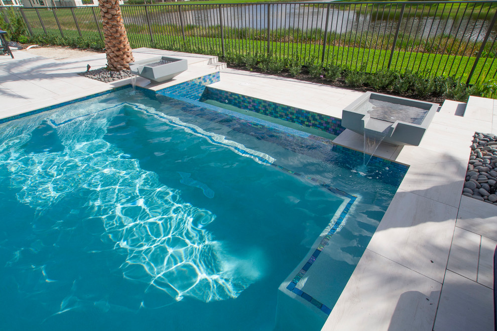 Custom Water Bowls With Infinity Edge Swimming Pool and Sunshelf in ...