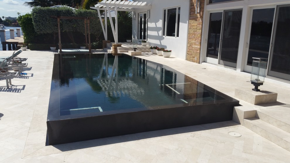 Custom Wet Edge and Infinity Edge Pool in Fort Lauderdale - Modern ...