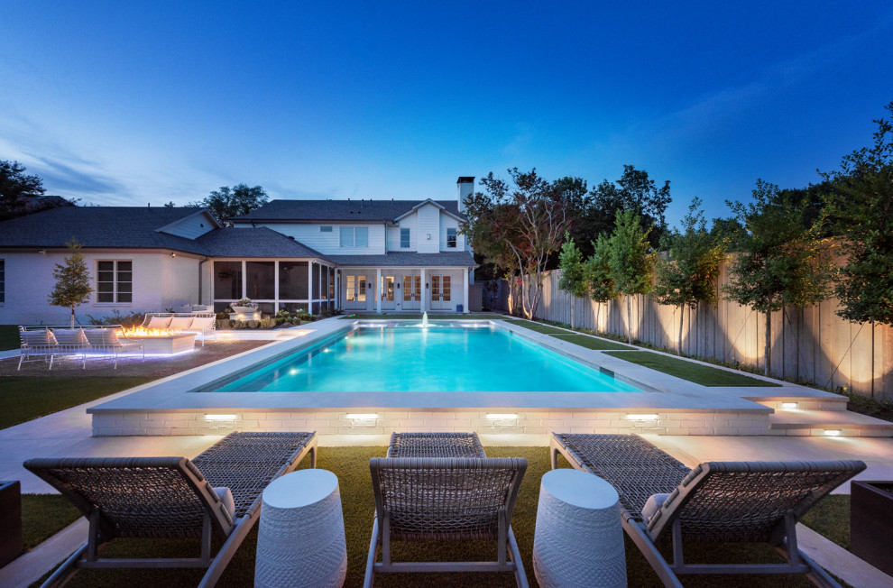 Dallas Inwood Estates Transitional Modern Swimming Pool + Courtyard ...