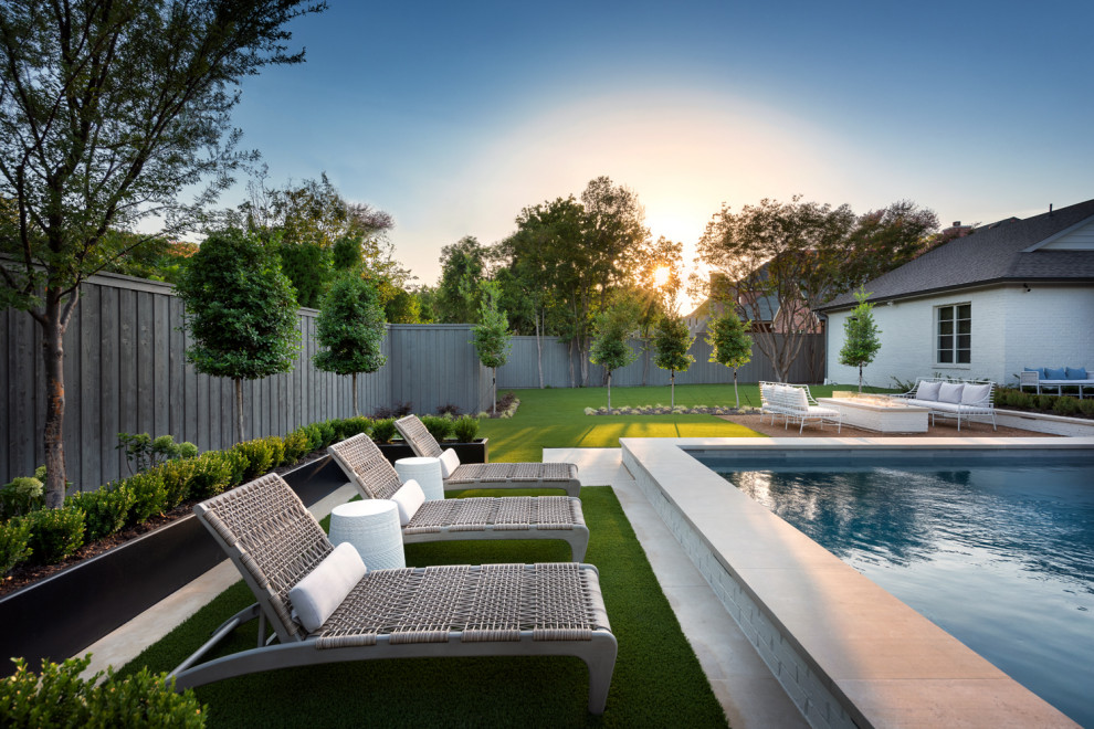 Dallas Inwood Estates Transitional Modern Swimming Pool + Courtyard ...