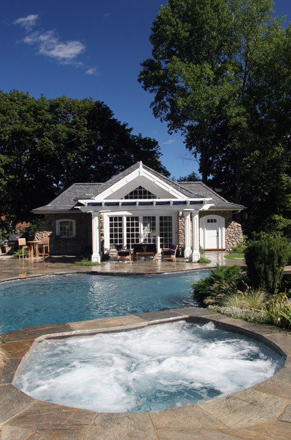 Darien Pool House - Traditional - Swimming Pool & Hot Tub - New York ...