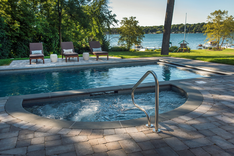 Delavan, WI Swimming Pool and Hot Tub - Beach Style - Pool - Milwaukee ...