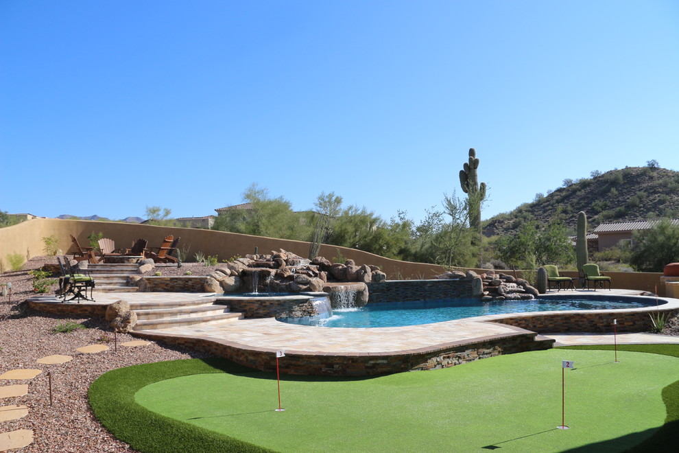 Desert Outdoor Living (Northeast Mesa, AZ) - Rustic - Pool - Phoenix ...