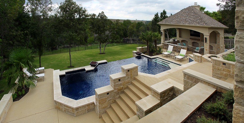 Double Vanishing Edge Pool - Modern - Pool - Austin - by Ocean Quest ...