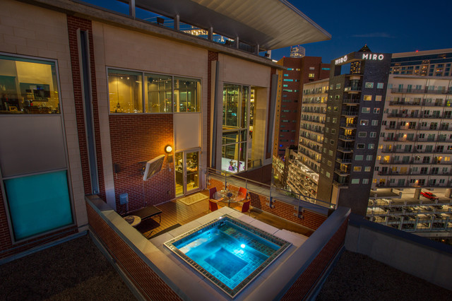 Downtown Dallas High-Rise Rooftop Patio - Contemporary - Pool - Dallas ...