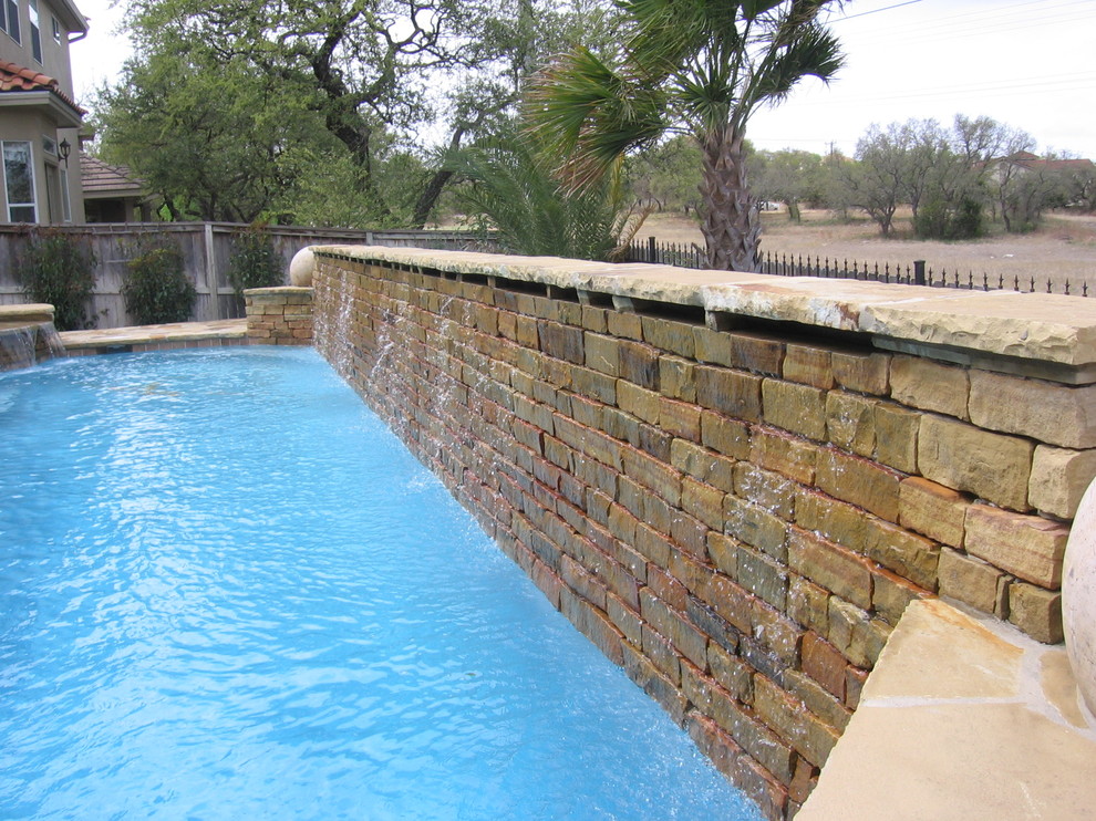 Dry Stack Weeping Wall - Traditional - Pool - Austin - by Blue Haven ...